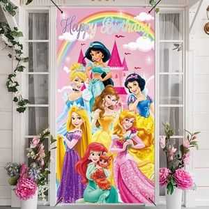 Disney | Party Supplies | X Polyester Disney Princess Happy Birthday ...
